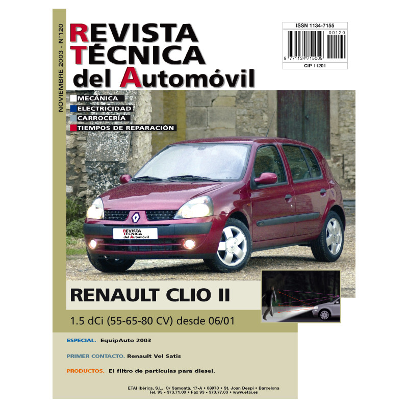 Documentación técnica RTA 120 RENAULT CLIO II FASE 1 (1998 -2001) - Diesel