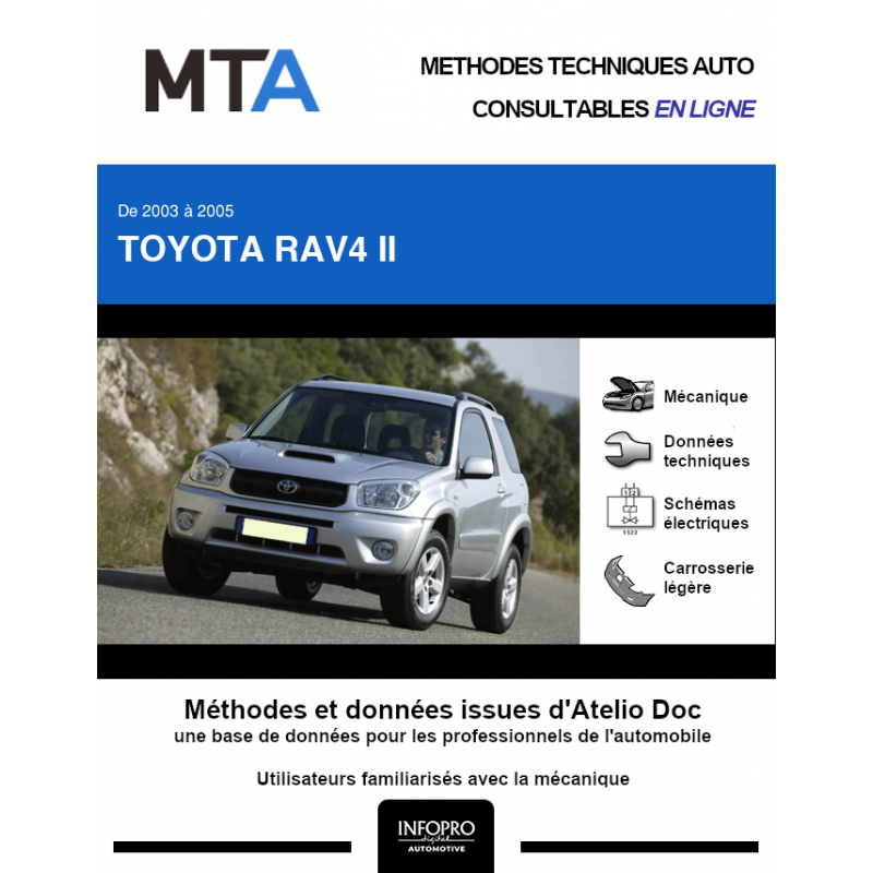 MTA TOYOTA RAV4 II phase 2 Break 3 portes (2003 > 2005)