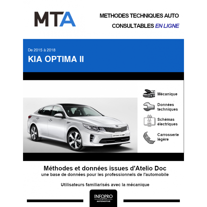 MTA KIA OPTIMA II phase 1 Berline 4 portes (2015 > 2018)