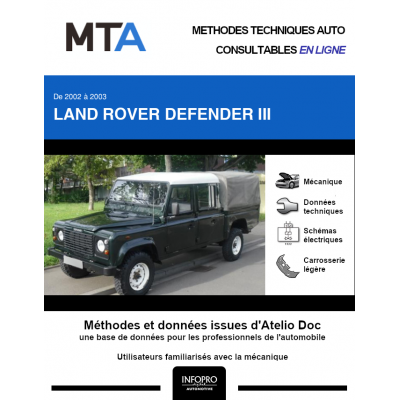 MTA LAND ROVER DEFENDER III Chassis double cabine 4 portes (2002 > 2003)
