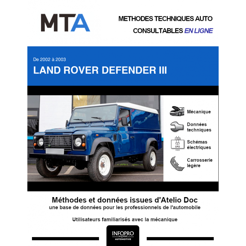 MTA LAND ROVER DEFENDER III Fourgon 3 portes (2002 > 2003)