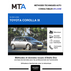 RTA TOYOTA COROLLA IX phase 1 Hayon 5 portes (2002 > 2004)
