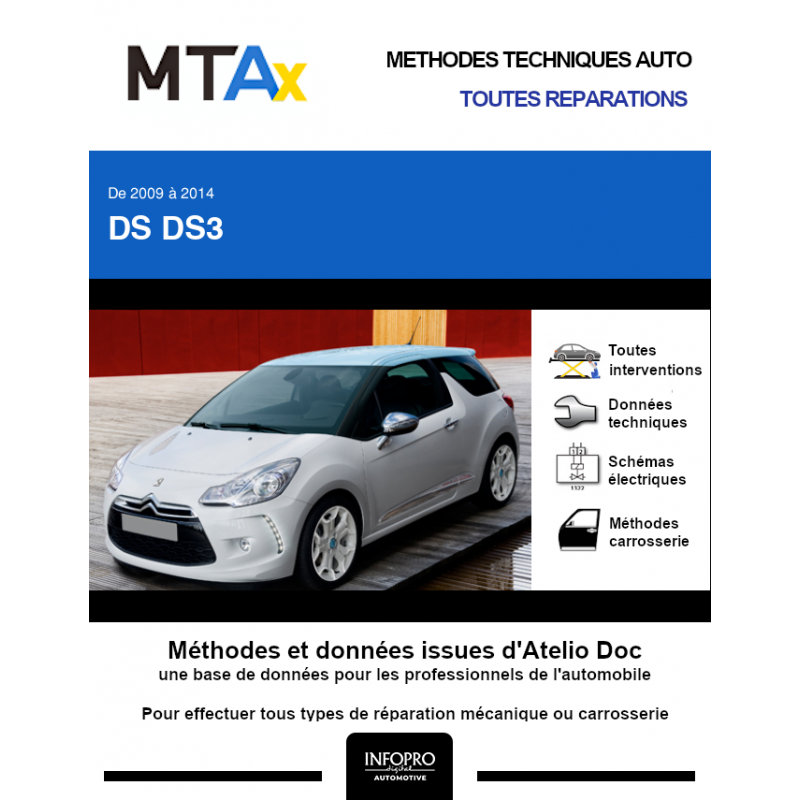 MTA-EXPERT DS DS3 phase 1 Hayon 3 portes (2009 > 2014)