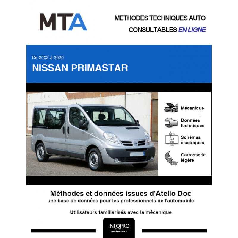MTA NISSAN PRIMASTAR phase 2 Bus 4 portes (2002 > 2020)