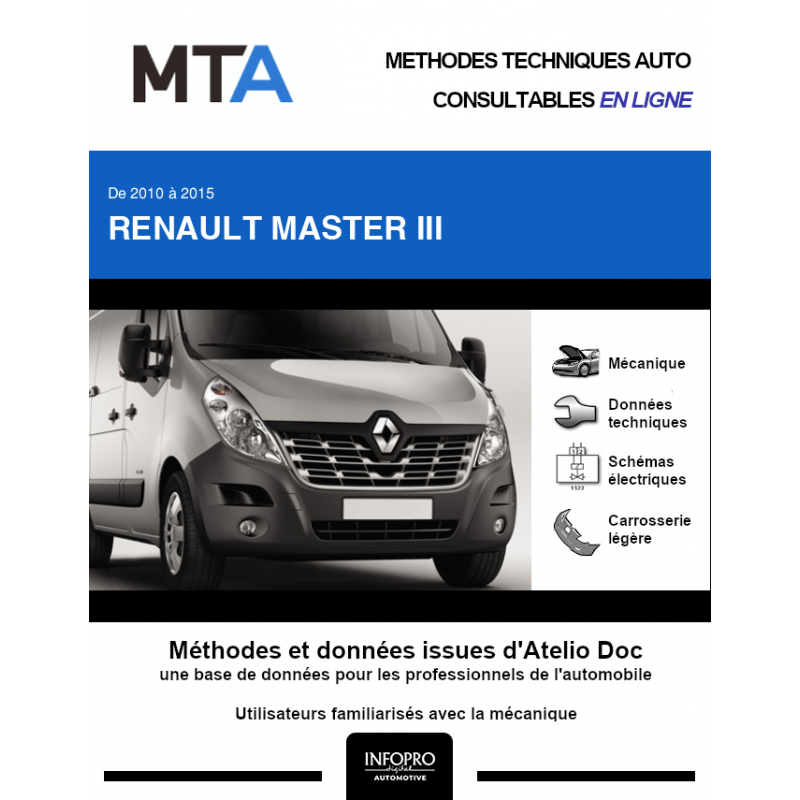MTA RENAULT MASTER III phase 1 Combi 5 portes (2010 > 2015)
