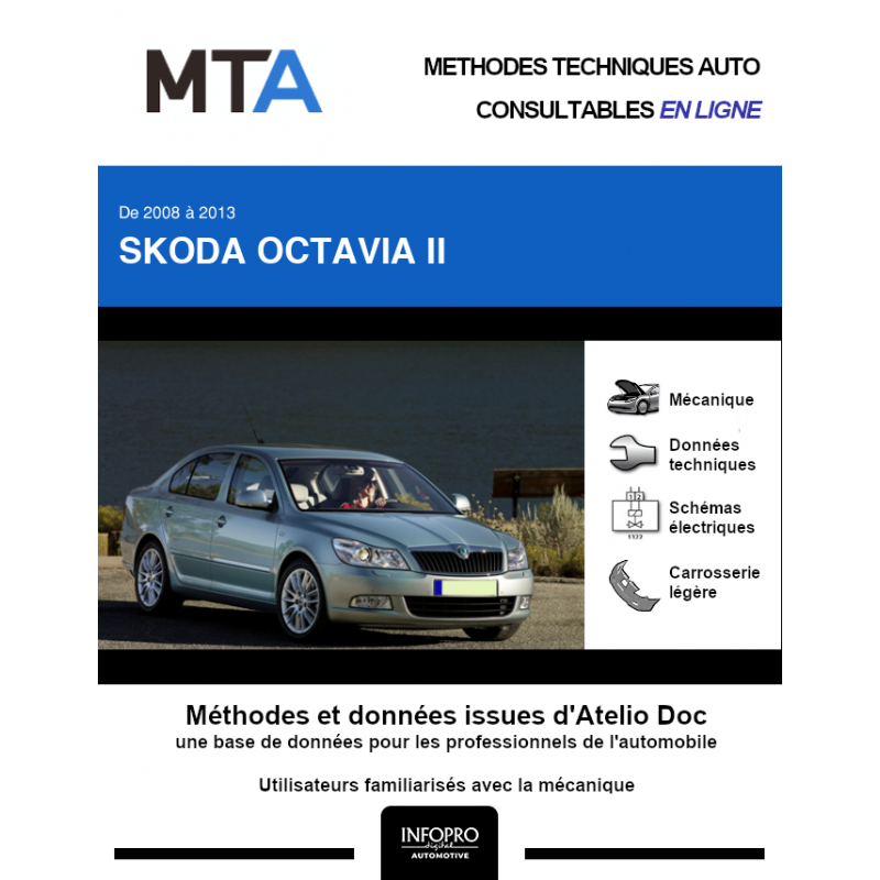 MTA SKODA OCTAVIA II phase 2 Hayon 5 portes (2008 > 2013)