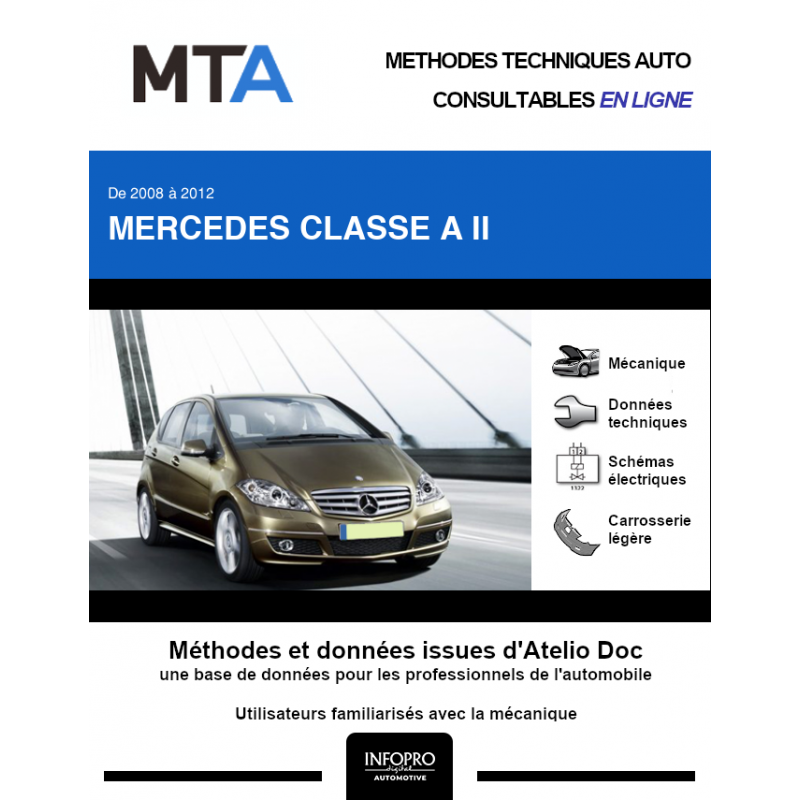MTA MERCEDES CLASSE A II phase 2 Monospace 5 portes (2008 > 2012)