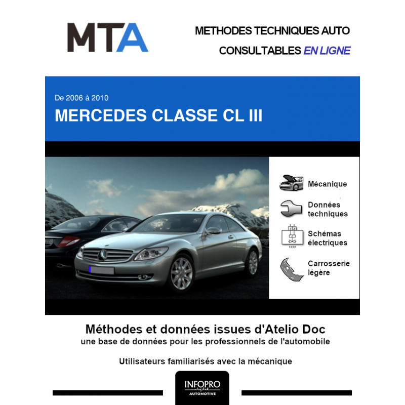 MTA MERCEDES CLASSE CL III phase 1 Coupe 2 portes (2006 > 2010)