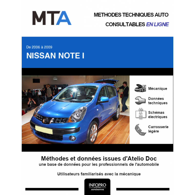 MTA NISSAN NOTE I phase 1 Hayon 5 portes (2006 > 2009)