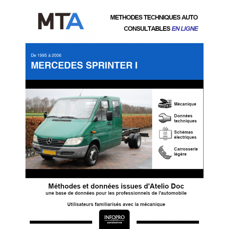 MTA MERCEDES SPRINTER I phase 2 Chassis double cabine 3 portes (1995 ...