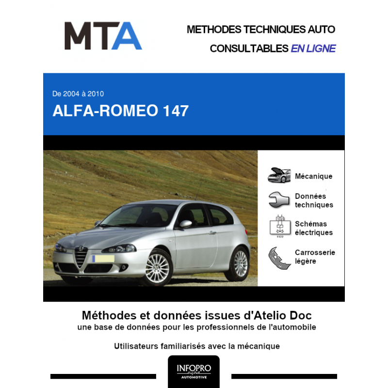 MTA ALFA-ROMEO 147 phase 2 Hayon 3 portes (2004 > 2010)