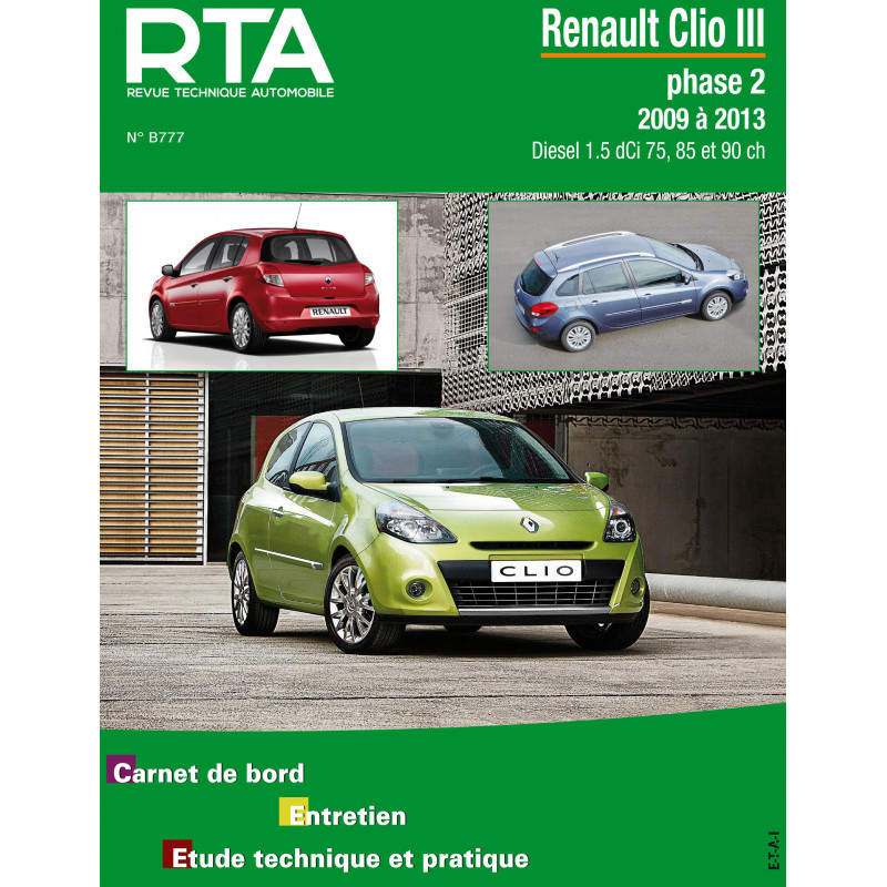 RTA-PDF RENAULT CLIO III phase 2 Hayon 5 portes (2009 > 2012)