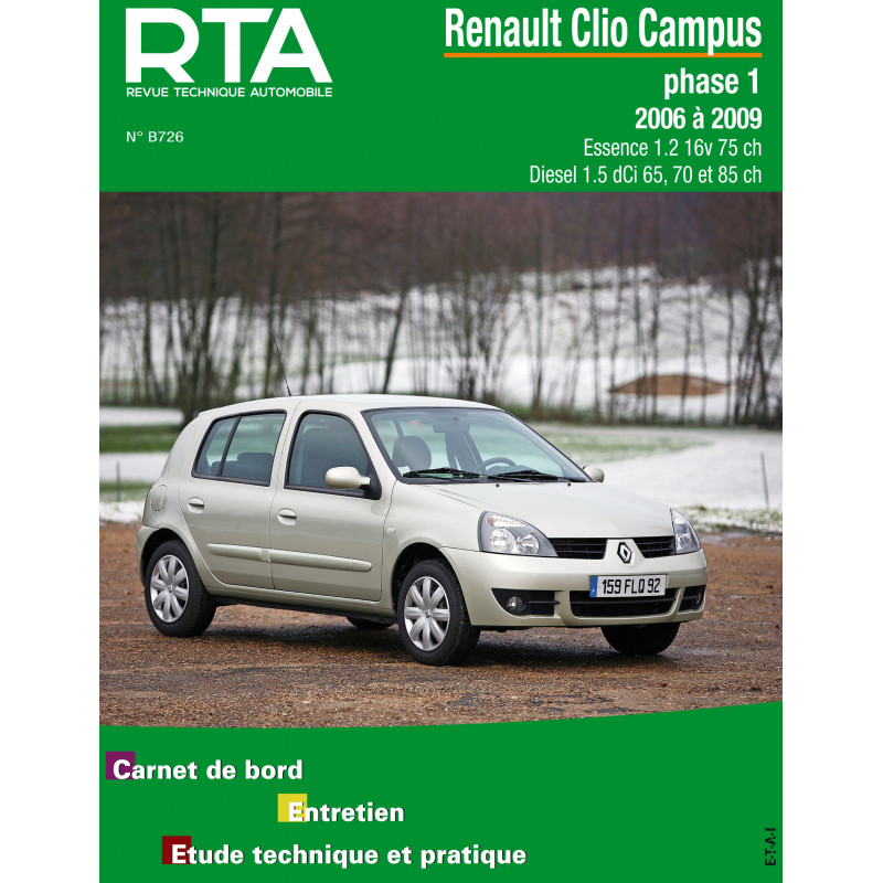 RTA RENAULT CLIO CAMPUS II phase 1 Hayon 3 portes (2006 > 2009)